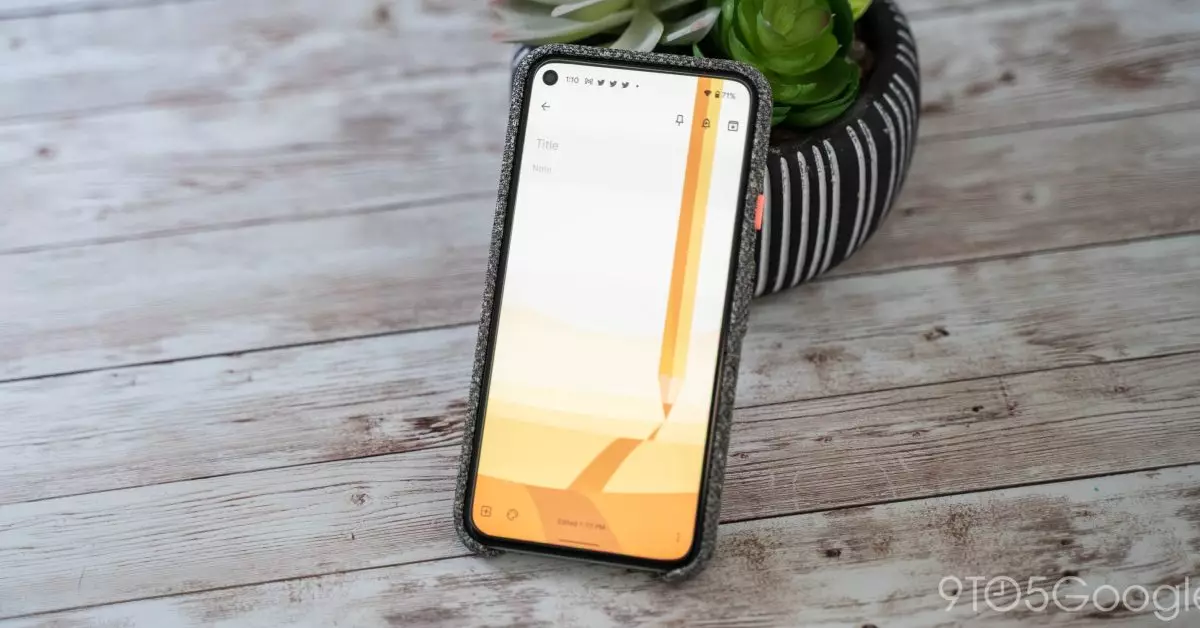 Google Keep widget az Ön által tervezett anyaggal a Pixel 6-on