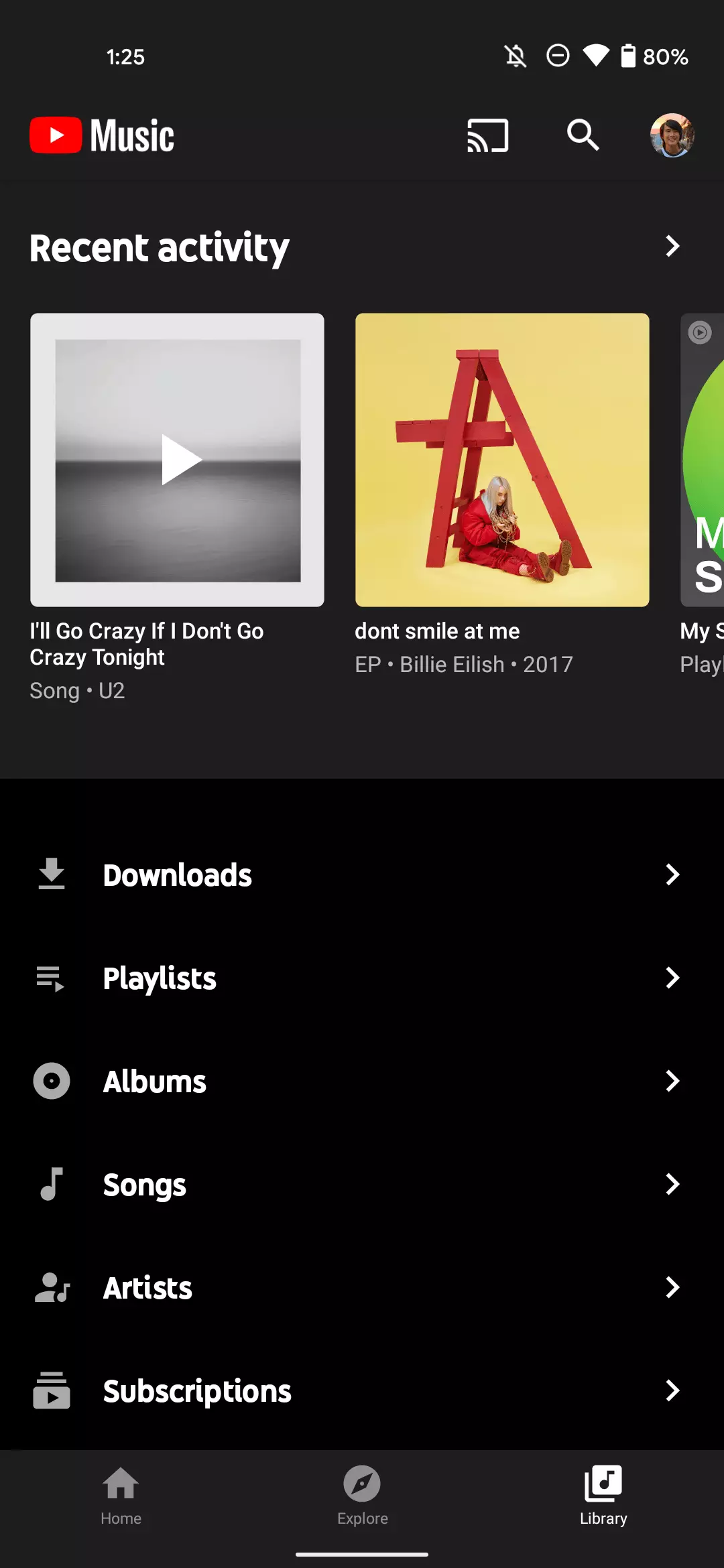 Mga icon na istilo ng outline na lumalabas sa YouTube Music para sa Android 25408_6