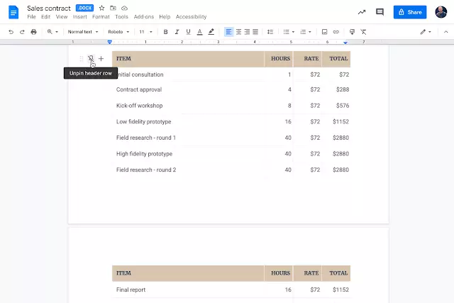 Google Documents memudahkan untuk menyesuaikan dan mengedit tabel 2610_4