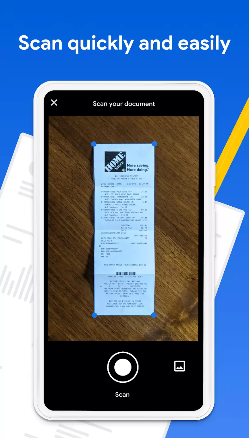 Google Stacks scanner