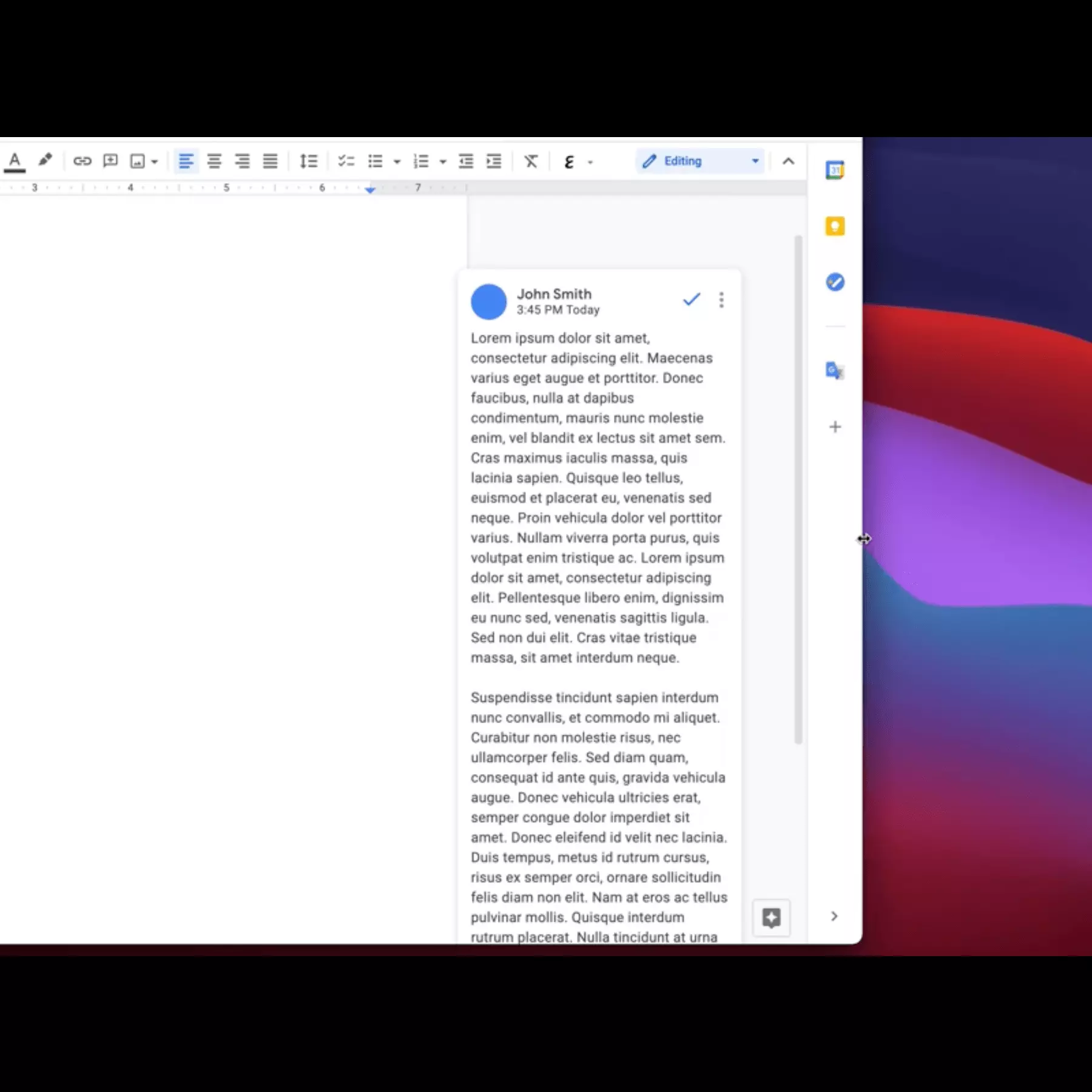 Google Docs komentar sudhut