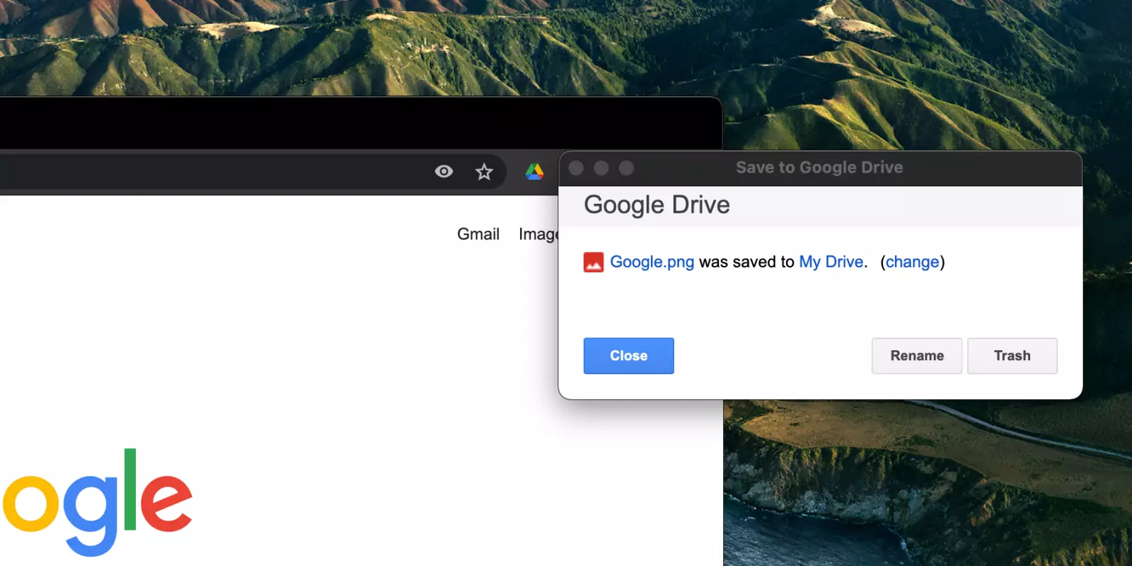 'Boloka ho Google Drive' e nchafalitsoe ho nkela karolo ea Chrome sebaka 2657_1