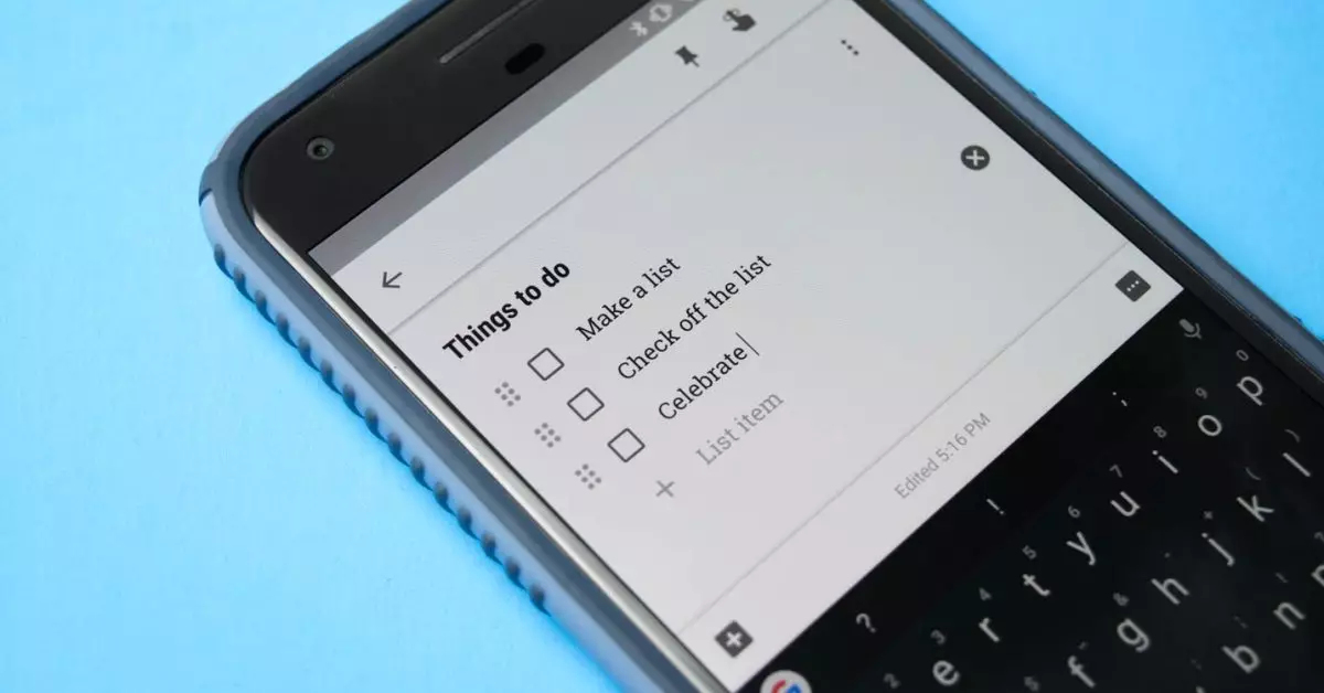 A Google Keep Androidhoz, a web mostantól támogatja a listákban szereplő részfeladatokat