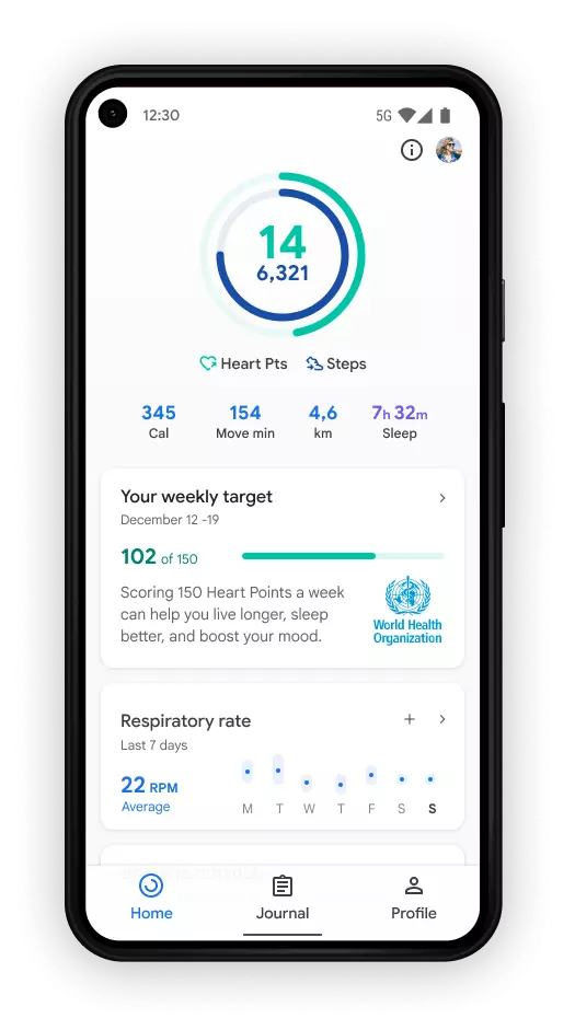 Máy ảnh đo Google Fit