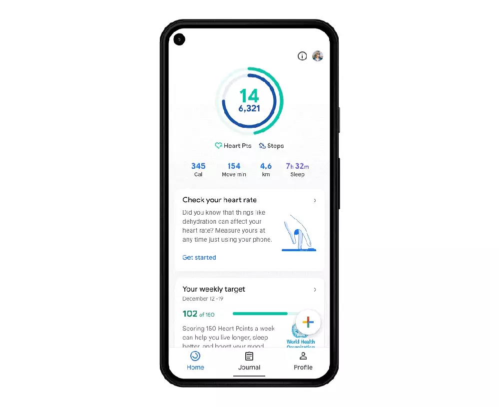 Máy ảnh đo Google Fit