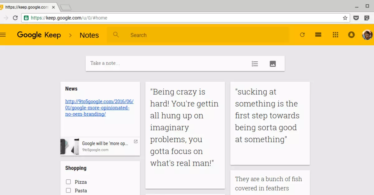 Google Keep kritt e Material Redesign um Internet, Link Virschau, an nei Lëscht Features