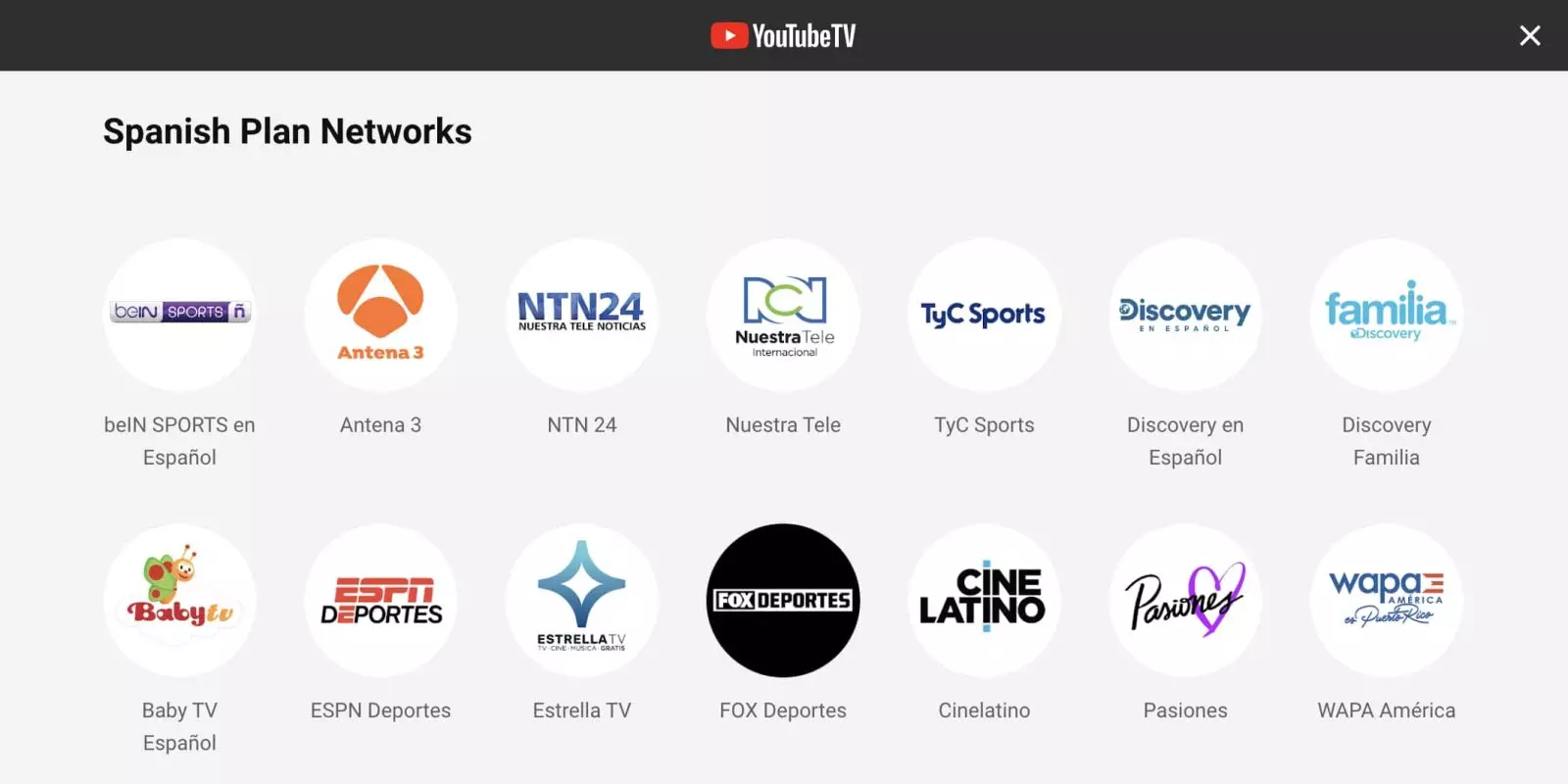 YouTube TV ngabongkar saluran sareng 'Rencana Spanyol' anyar 2784_1