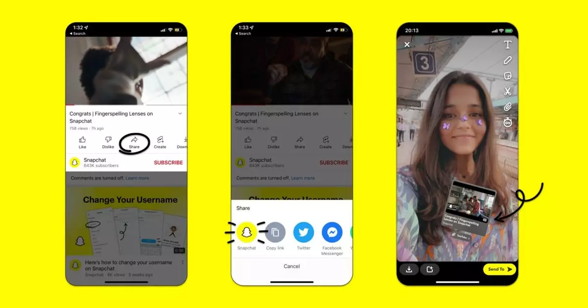 La compartició de vídeos de YouTube arriba a Snapchat per a Android