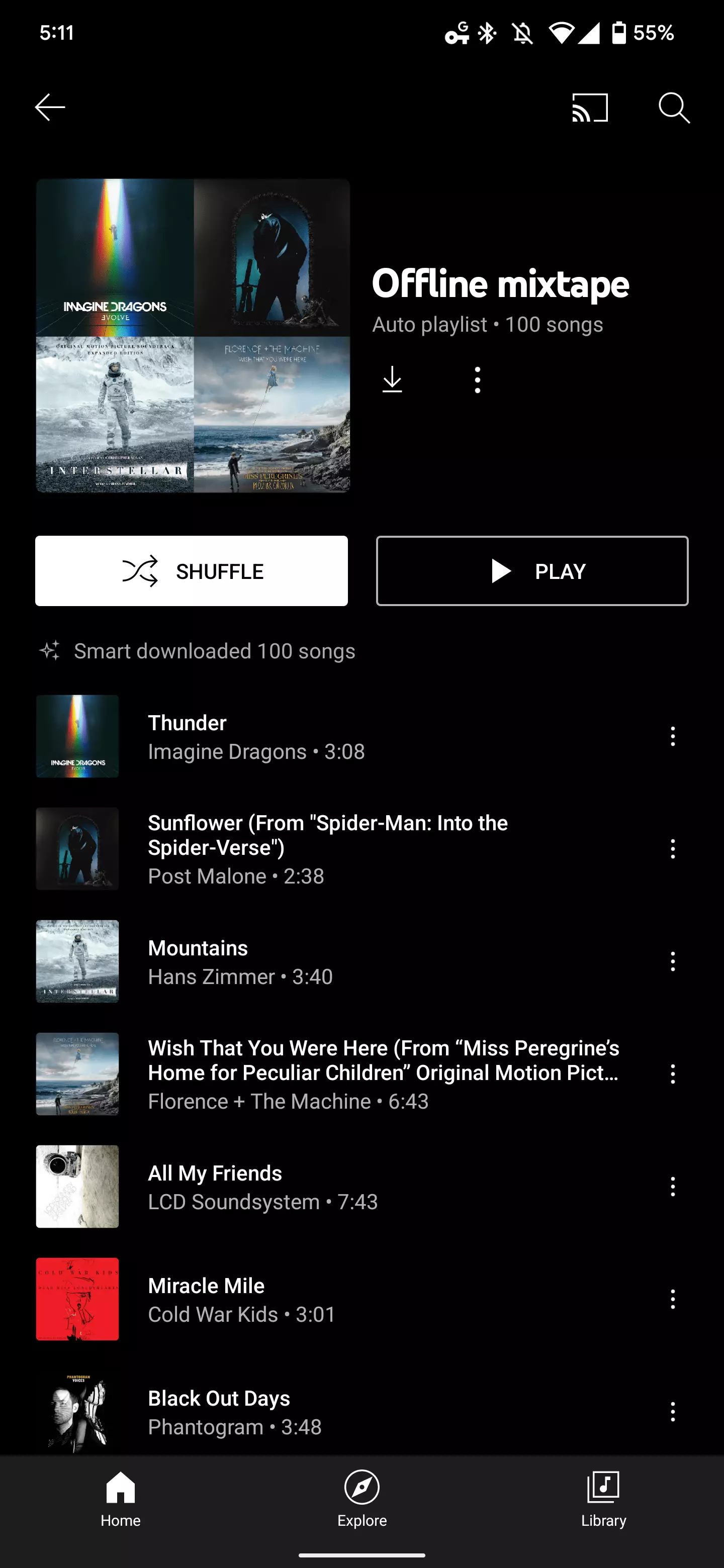 YouTube Music-nedladdningar gnistrar