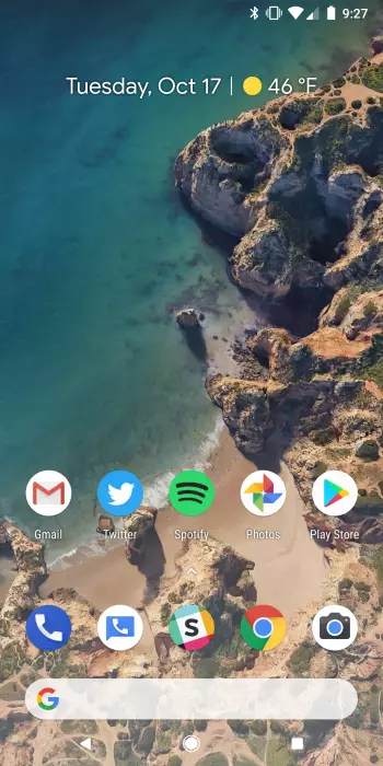 El Google Pixel 2 tiene un tema oscuro cuando cambias de fondo de pantalla 28166_2