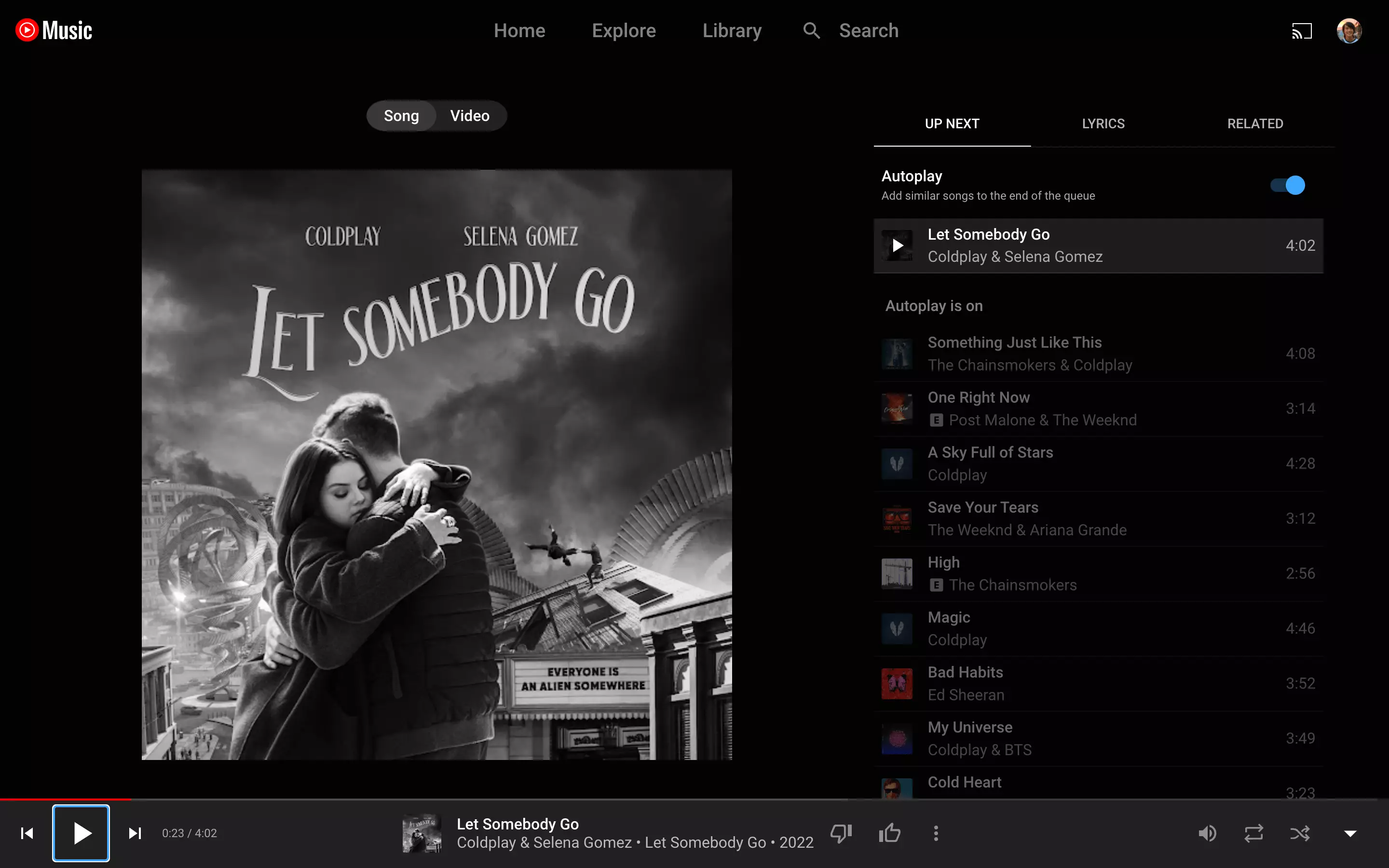 YouTube Music Websäit kritt Song / Video Switcher 2838_2