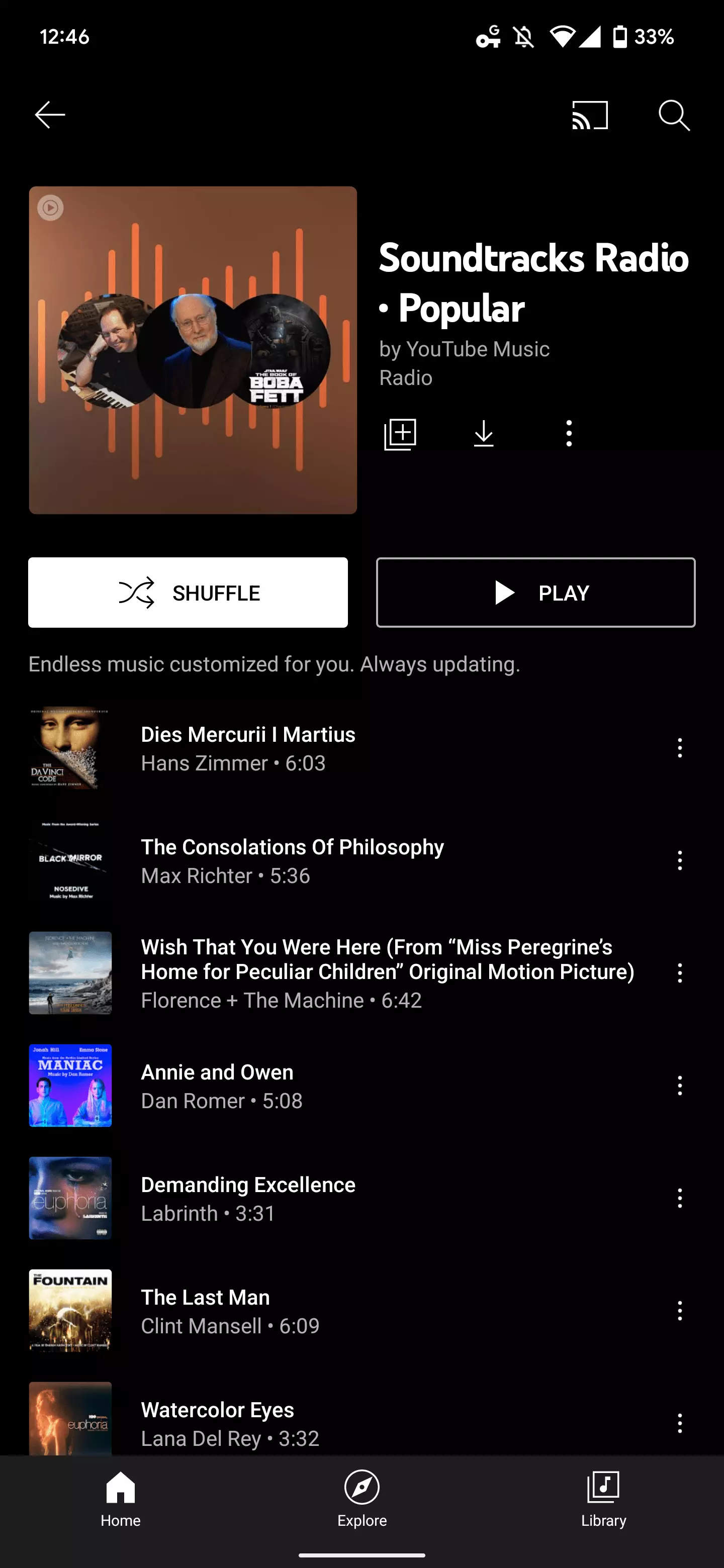 YouTube Music Recommended radios