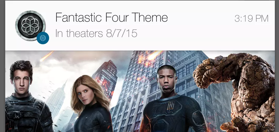 HTC One-gebruikers rapporteer dat 'Fantastic Four'-advertensie via drukkennisgewing gelewer word 30905_1