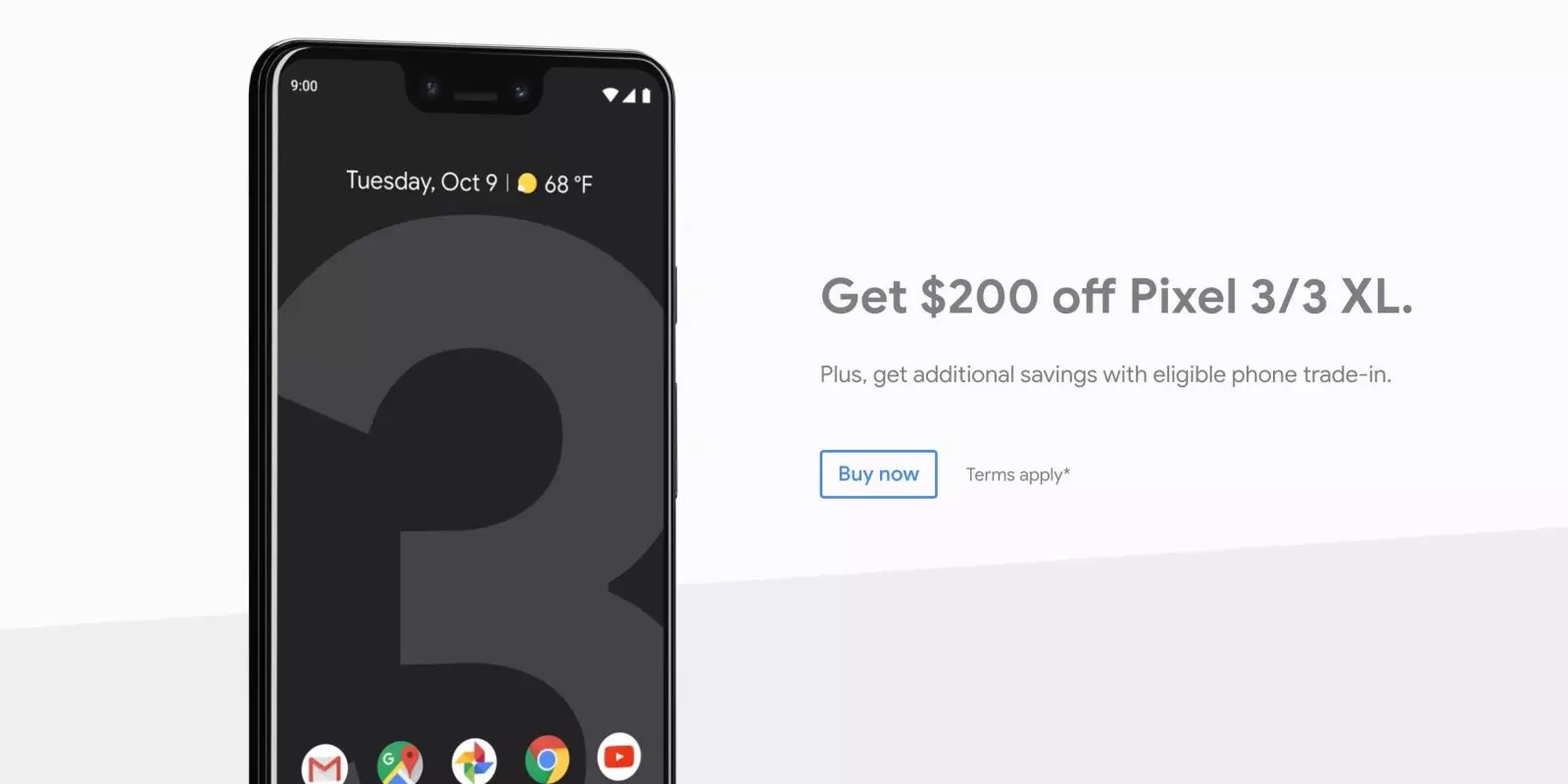 Google Store 200 ב-Pixel 3