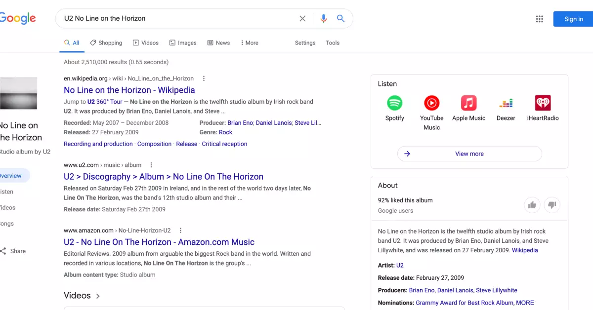 Google bringer redesign av skrivebordssøk til musikksøk