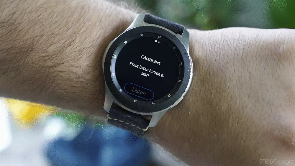 cúntóir google ag rith ar samsung réaltra watch