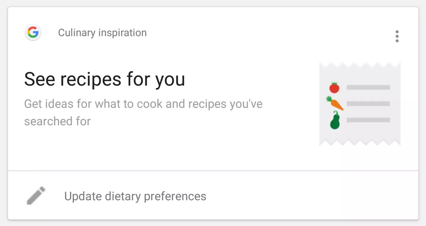 Oppdatert matlagingsseksjon, oppskriftskort ser ut til å bli mer utbredt i Google Feed 33418_1