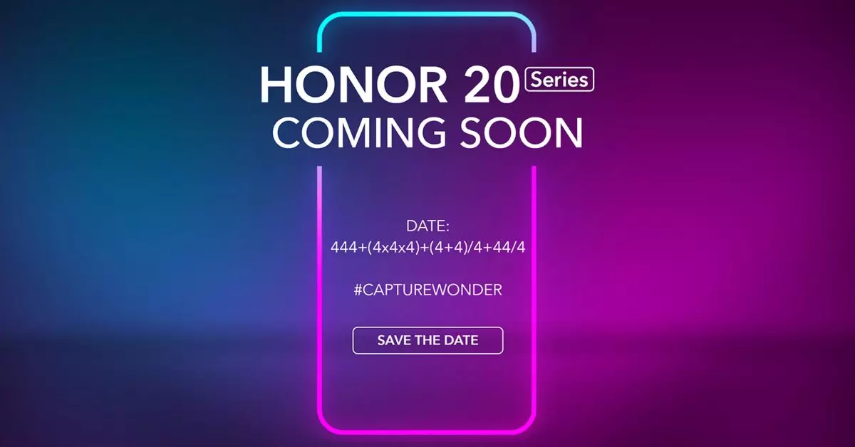 L'invito criptico fissa la data di lancio globale di Honor 20 per il 21 maggio
