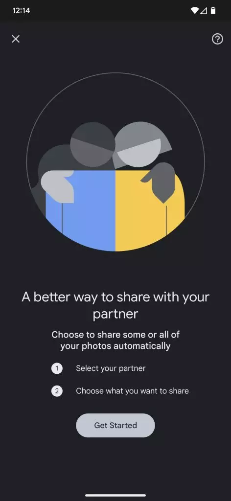 Gosodiad Rhannu Partneriaid Google Photos