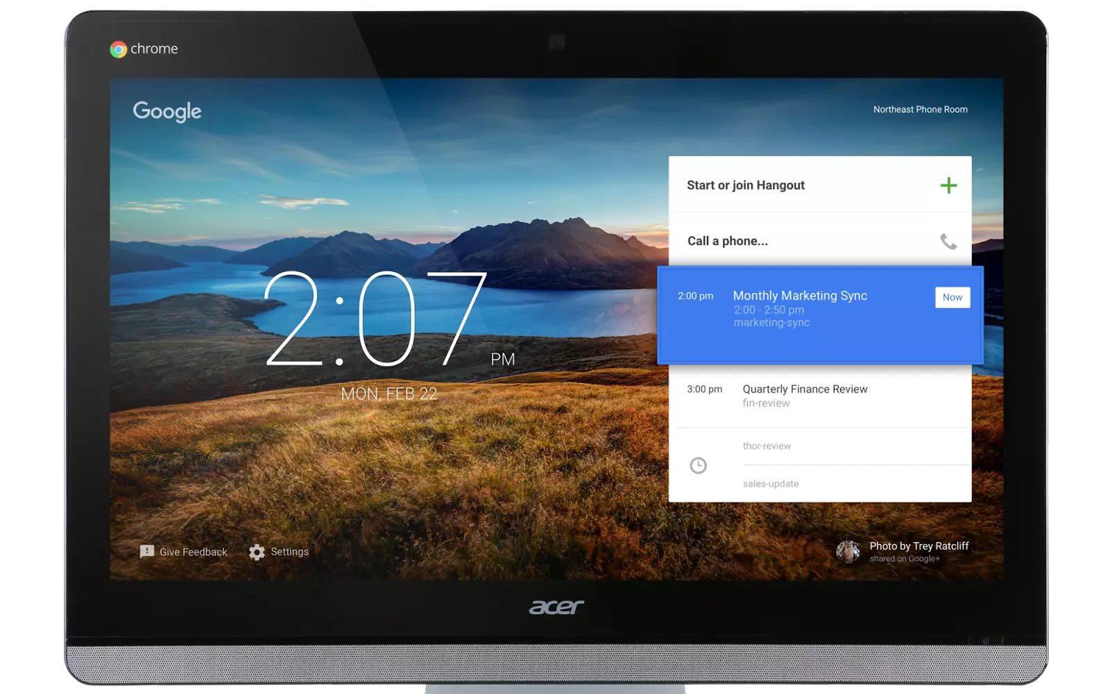 Google paziņo par universālo Acer Chromebase sapulcēm un video konferencēm 36573_1