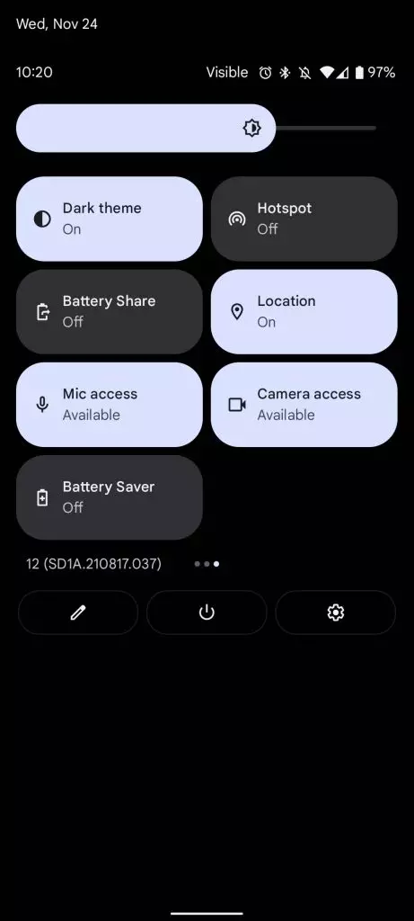 Pagdugang mic + camera access sa Quick Settings sa Android 12 3872_3