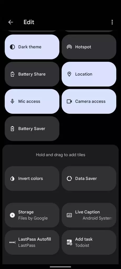 Pagdugang mic + camera access sa Quick Settings sa Android 12 3872_4