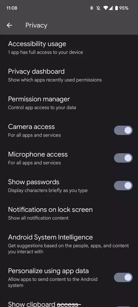 Pagdugang mic + camera access sa Quick Settings sa Android 12 3872_6