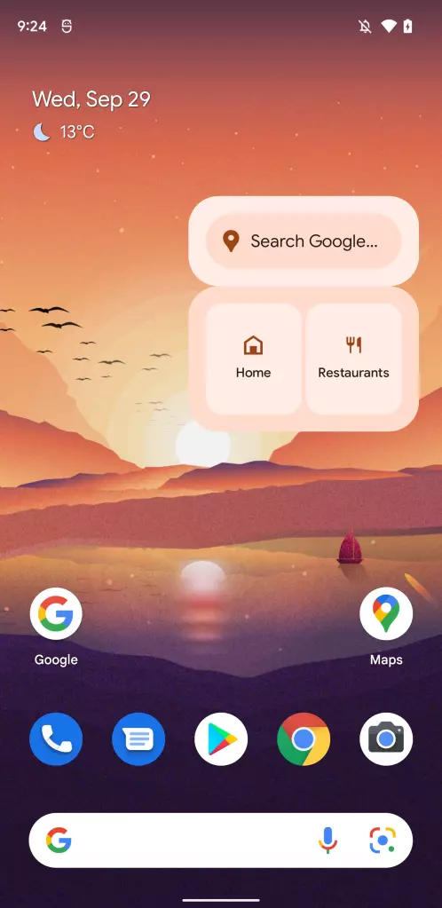 Google Maps nyiapake widget layar ngarep kanthi warna dinamis 3930_4