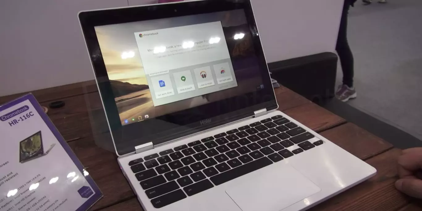 Kigeuzi cha Chromebook cha Haier kina bandari 3 za USB, onyesho la inchi 11.6 la IPS, na Intel Braswell 43548_1