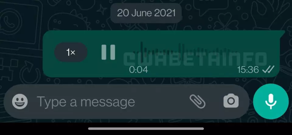 whatsapp voice note waveform