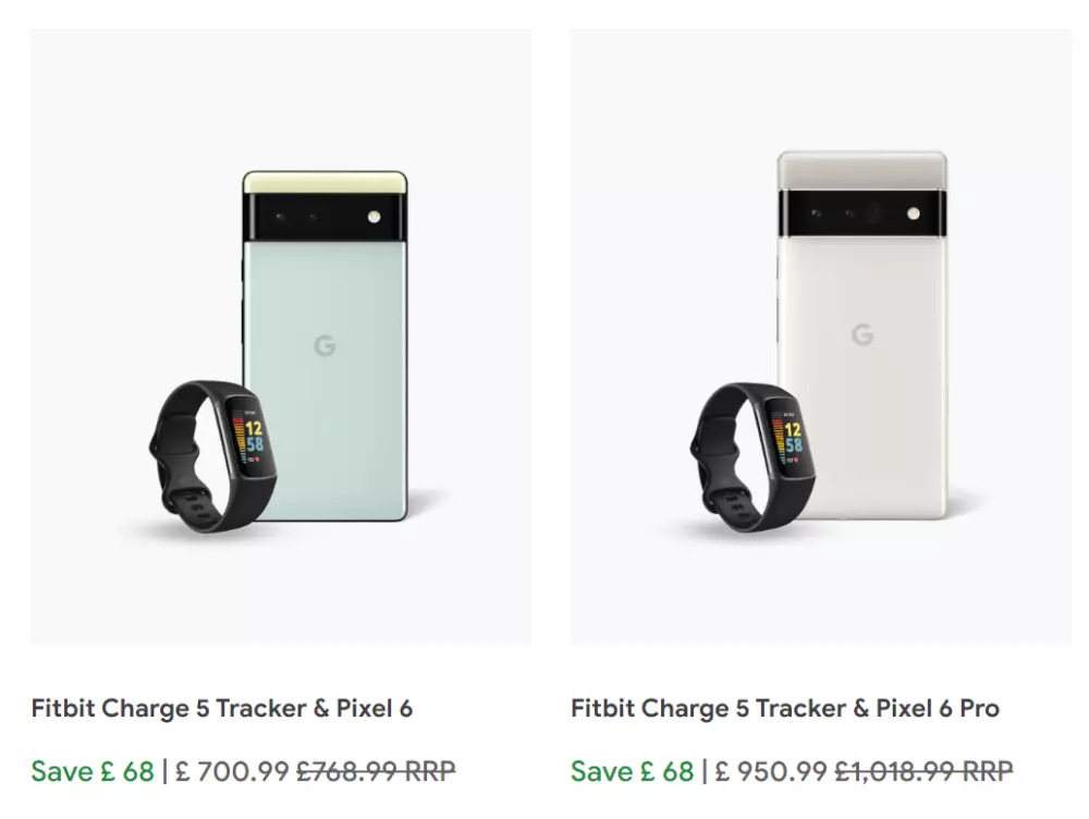 ชุด Google Pixel 6 และ Fitbit Charge 5 ใน UK Store