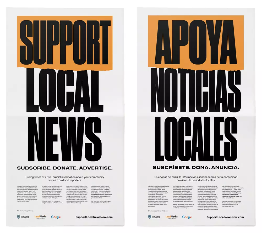 Google သည် 'Support Local News' အတွက် ကြော်ငြာကမ်ပိန်းကို ရန်ပုံငွေ ကူညီပေးသည် 46846_2