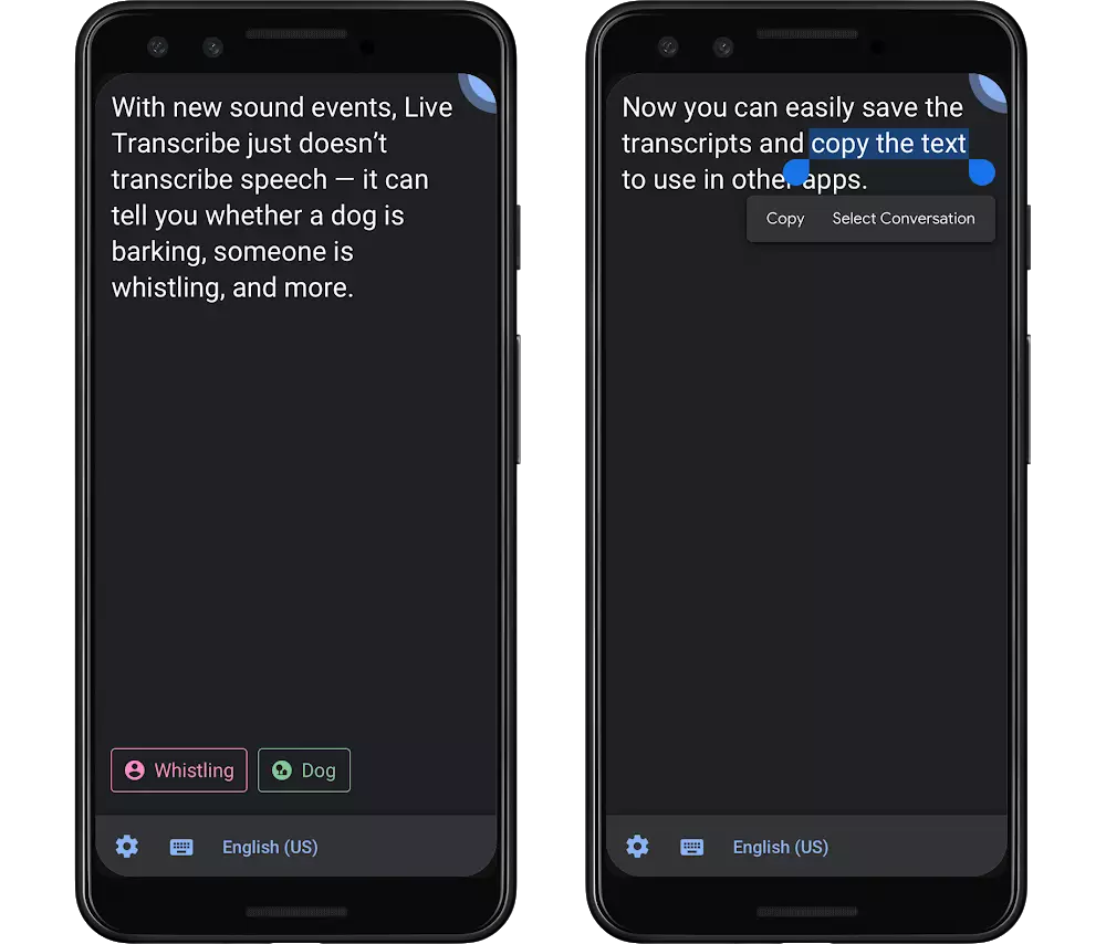 Uhlaziyo lwe-Android Live Transcribe