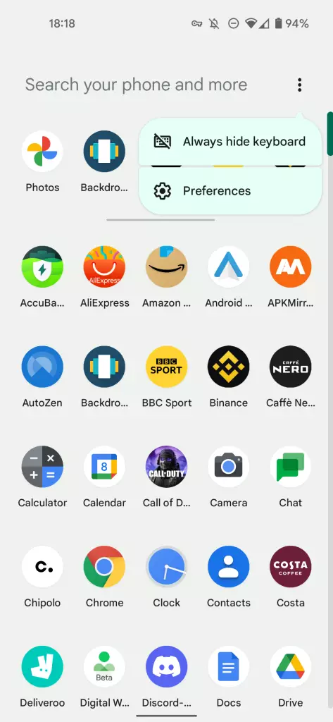 Android 12：Pixel Launcher 应用抽屉中的“设备搜索”功能 4849_4