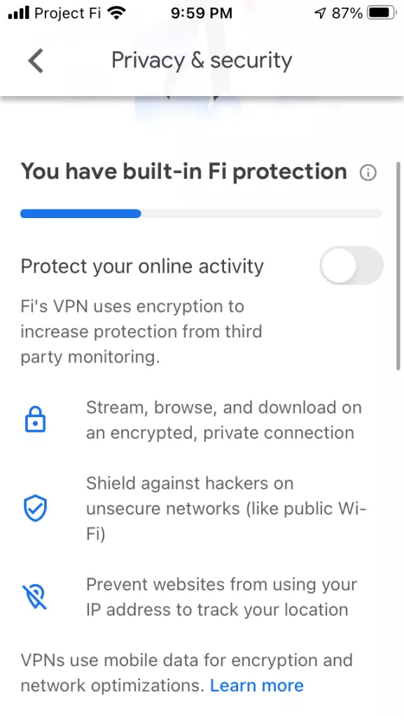 Google Fi nodrošina iebūvēto VPN iPhone lietotājiem [Atjauninājums: tagad pieejams] 5072_3