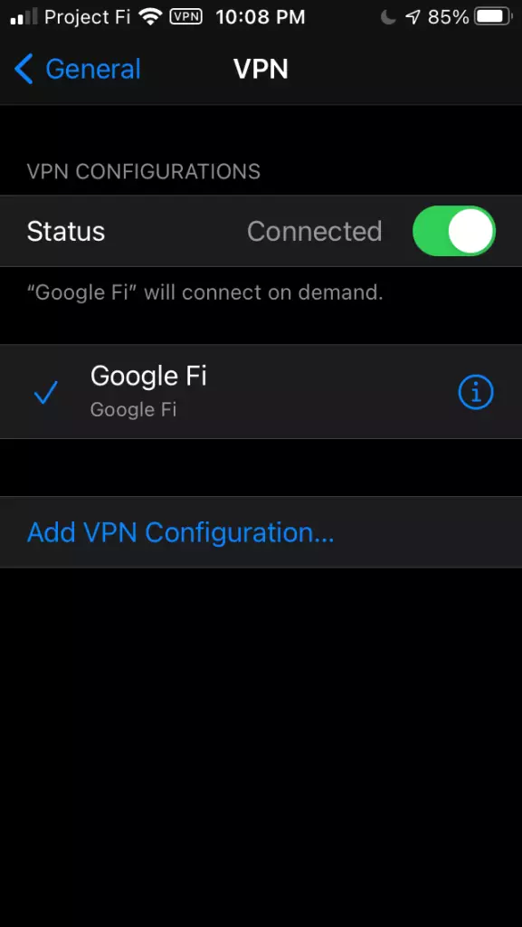 Google Fi bring sy ingeboude VPN na iPhone-gebruikers [Opdatering: Nou beskikbaar] 5072_7