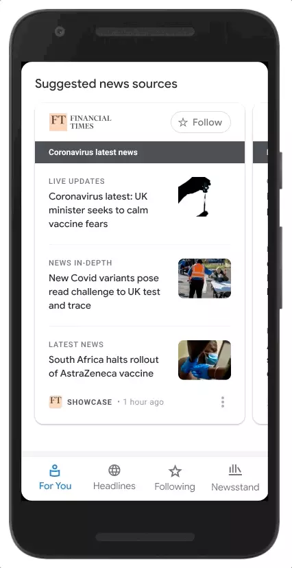 Google News Showcase Inggris