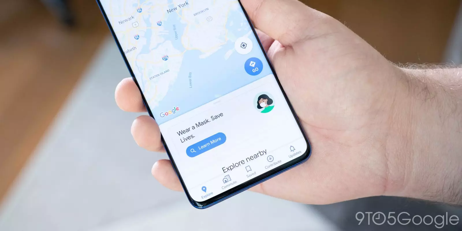 Google Maps droen eng Mask retten Liewen Banner Android