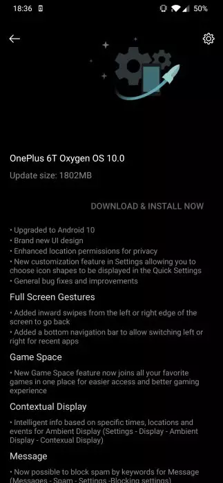 Android 10 OnePlus 6 e OnePlus 6T