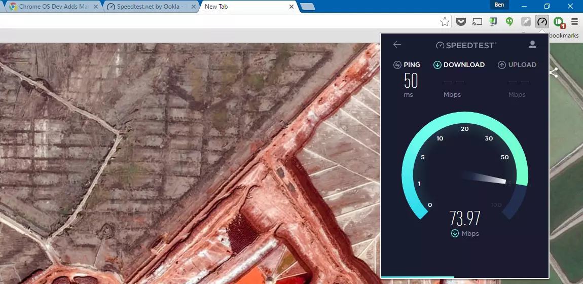 Ookla gen yon nouvo ekstansyon Chrome ki fè tès vitès entènèt ou pi fasil pase tout tan 54197_1