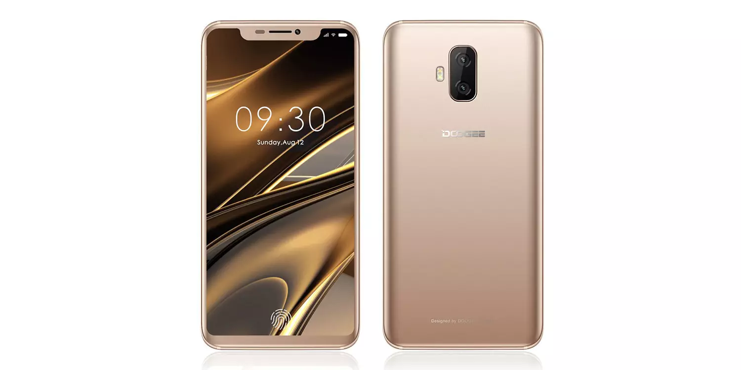 Doogee V is in Frankenstein fan Galaxy S9 lekken en iPhone X, w / in-display fingerprint scanner 56956_1