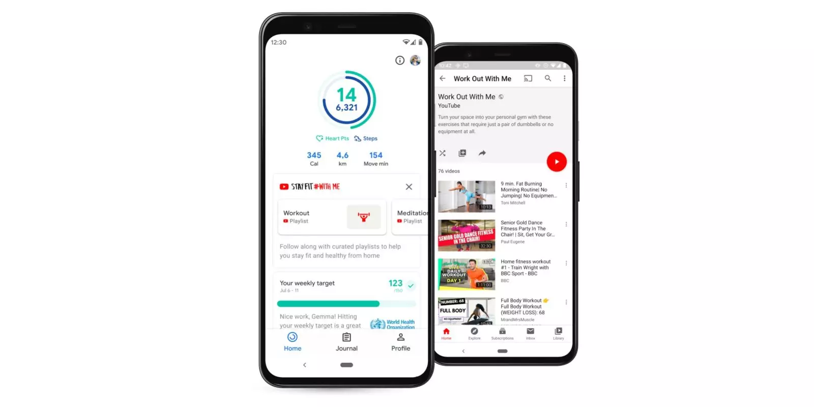 Google Fit ទទួលបានបញ្ជីចាក់ YouTube សម្រាប់លំហាត់ប្រាណនៅផ្ទះ 5768_1