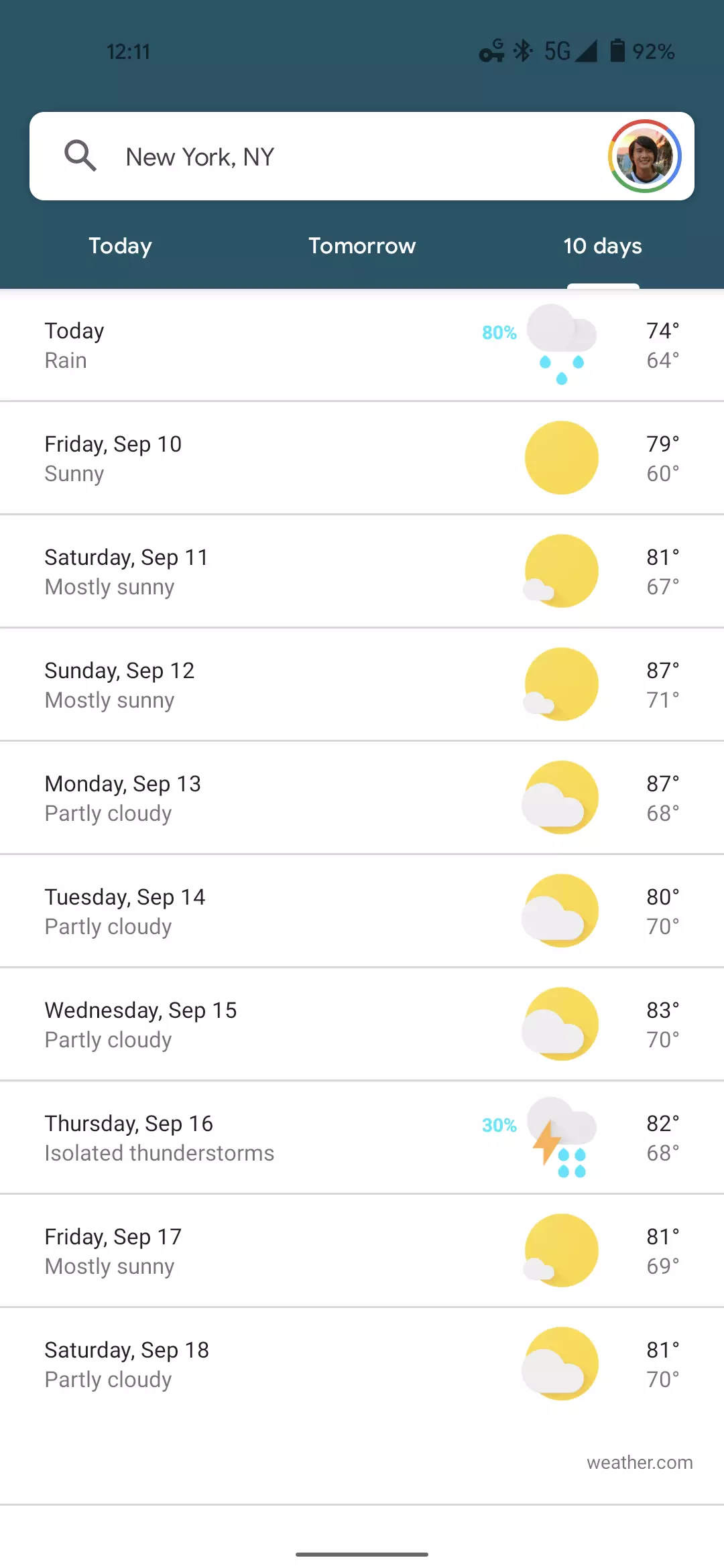 Przeprojektowanie Google Weather jest szeroko wprowadzane na Androida 61119_4