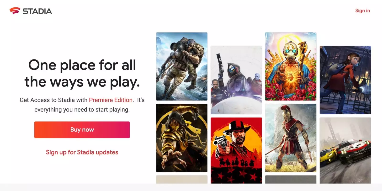 Stadia.com 라이브