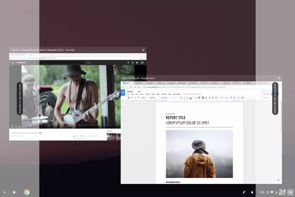 O le Chrome OS 64 ua fa'aopoopoina le fu'a 'Split view' mo le tele o galuega fa'aopoopo i le laulau ma luga ole Pixelbook 63658_2