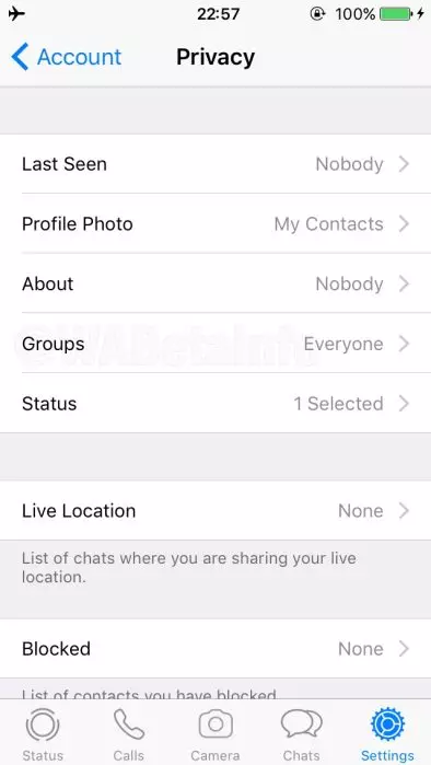 Configuración de privacidad de la invitación de grupo de WhatsApp