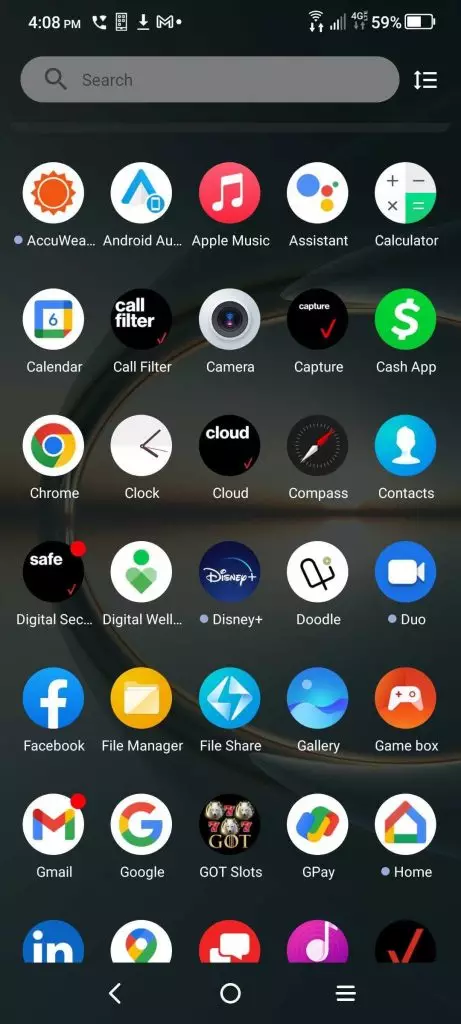 android auto bakeng sa li-skrini tsa mohala ka har'a drawer ea app