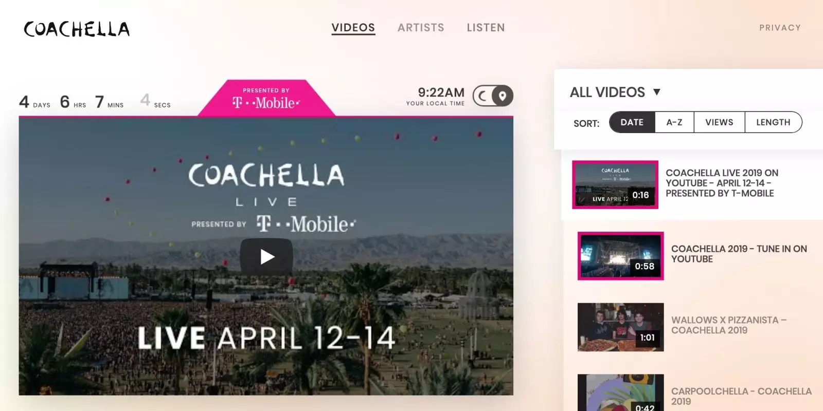 YouTube akışı Coachella 2019, canlı YouTube Müzik entegrasyonu ile 7160_1