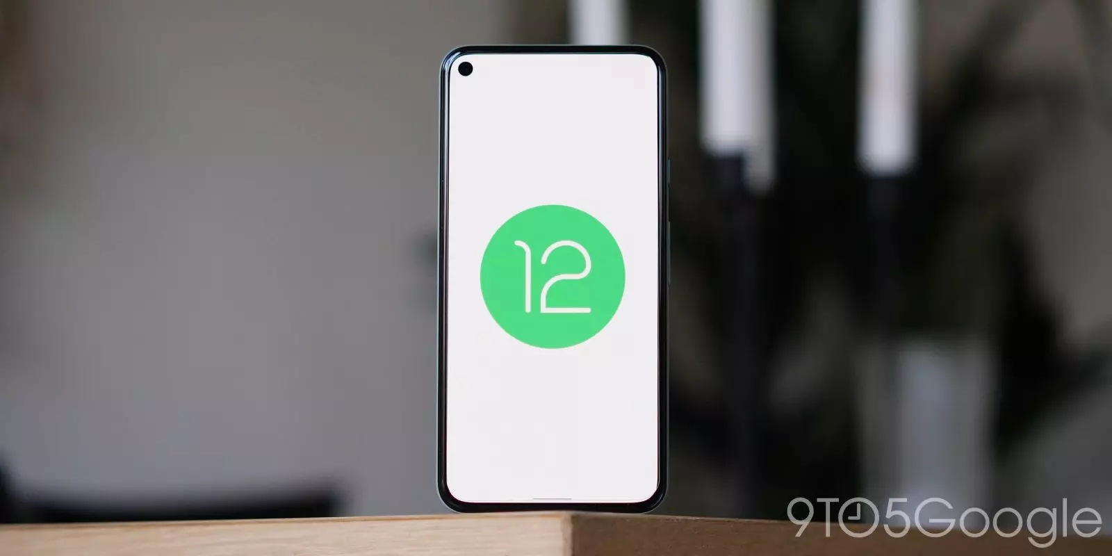 Logo Android 12 sur un téléphone Pixel