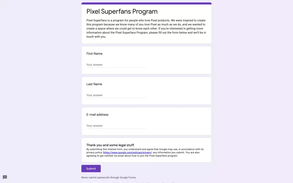 Pixel Superfans registrerar sig